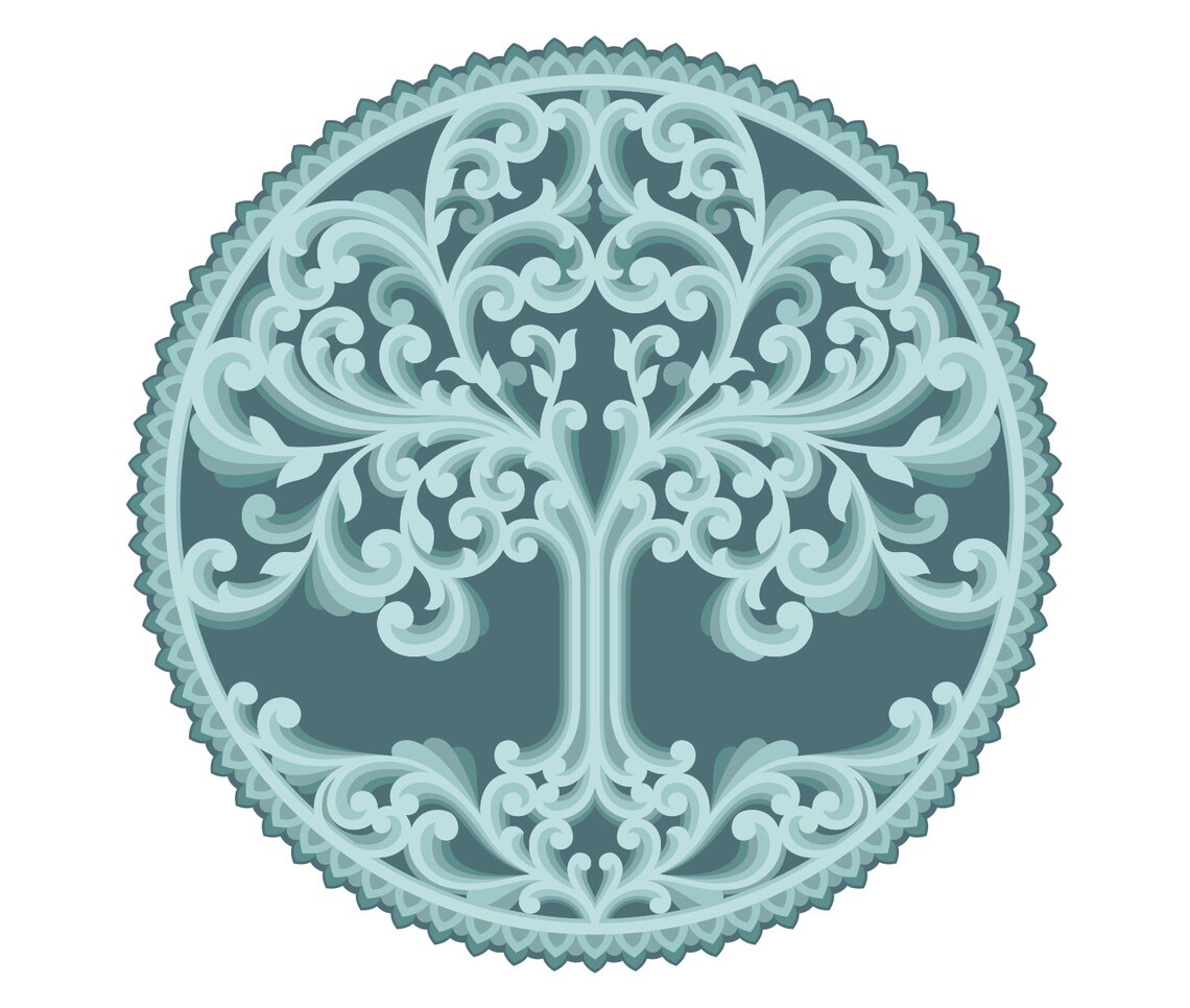 Multilayer Mandala Tree of Life SVG Template - 3D Layered Vector ...