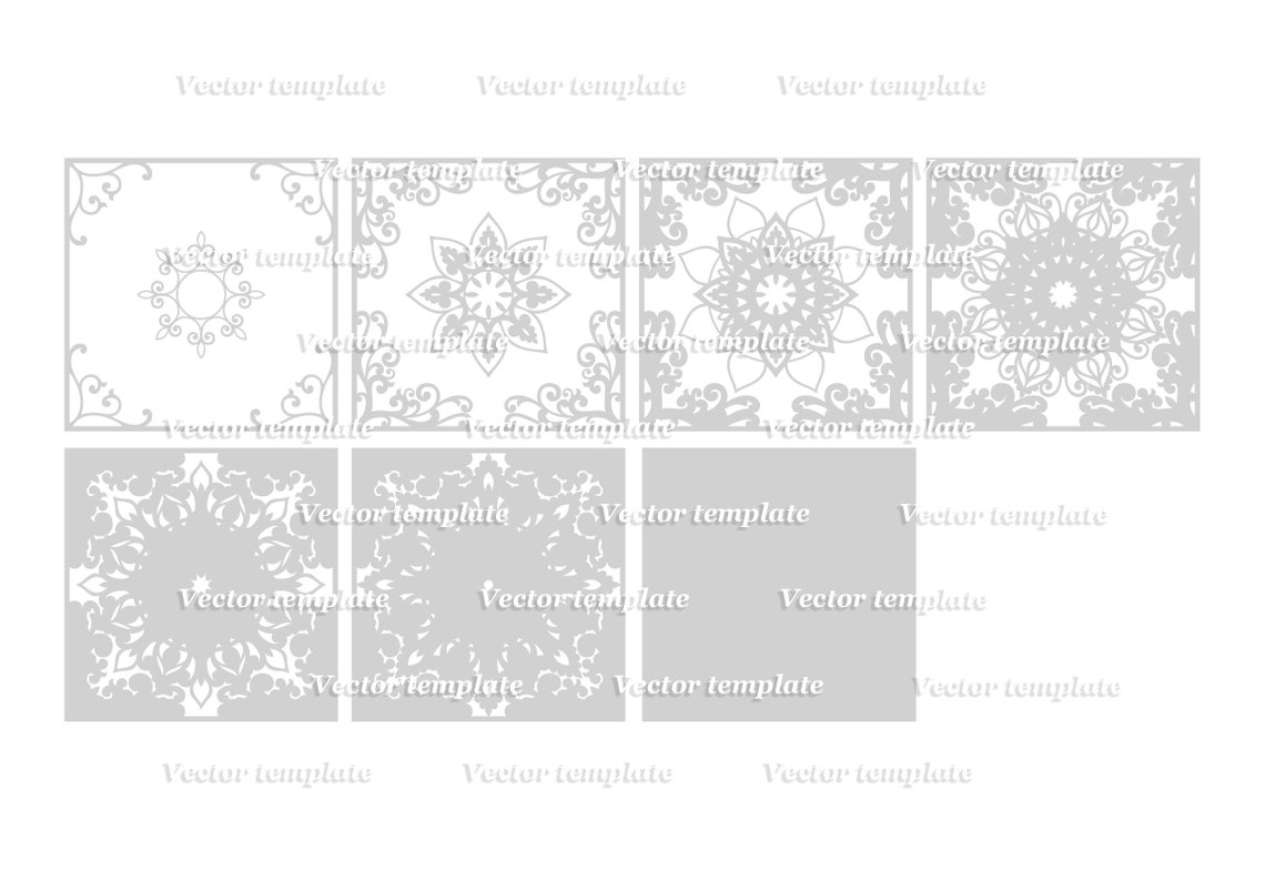 Multilayer Mandala Square Panel SVG Template 3D Layered - Etsy