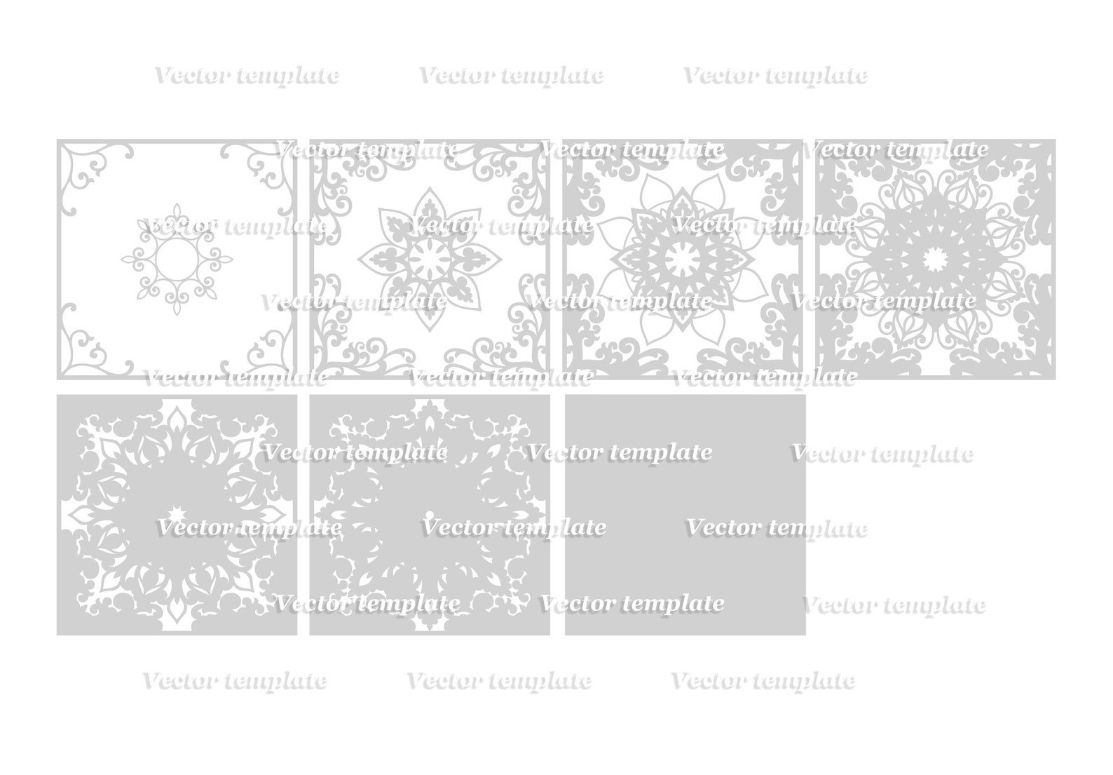 Multilayer Mandala Square Panel SVG Template - 3D Layered Vector ...