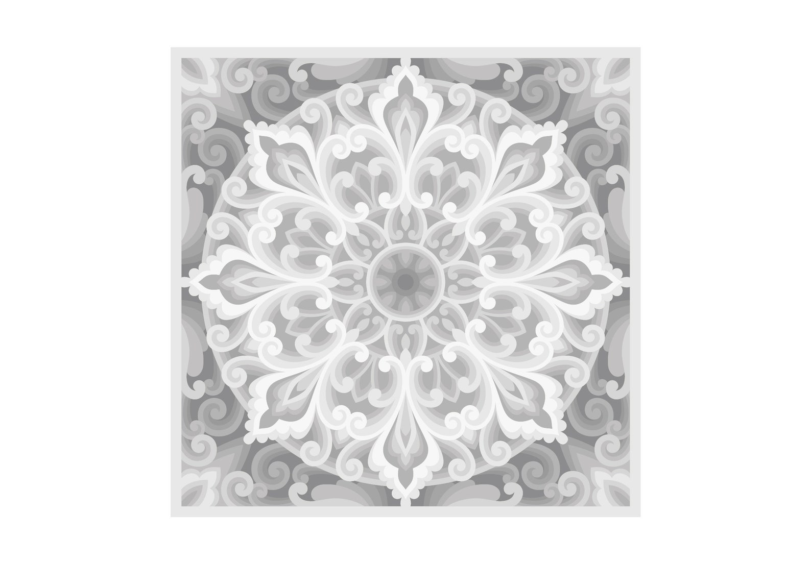 Multilayer Square Panel SVG Template - 3D Layered Mandala Vector ...