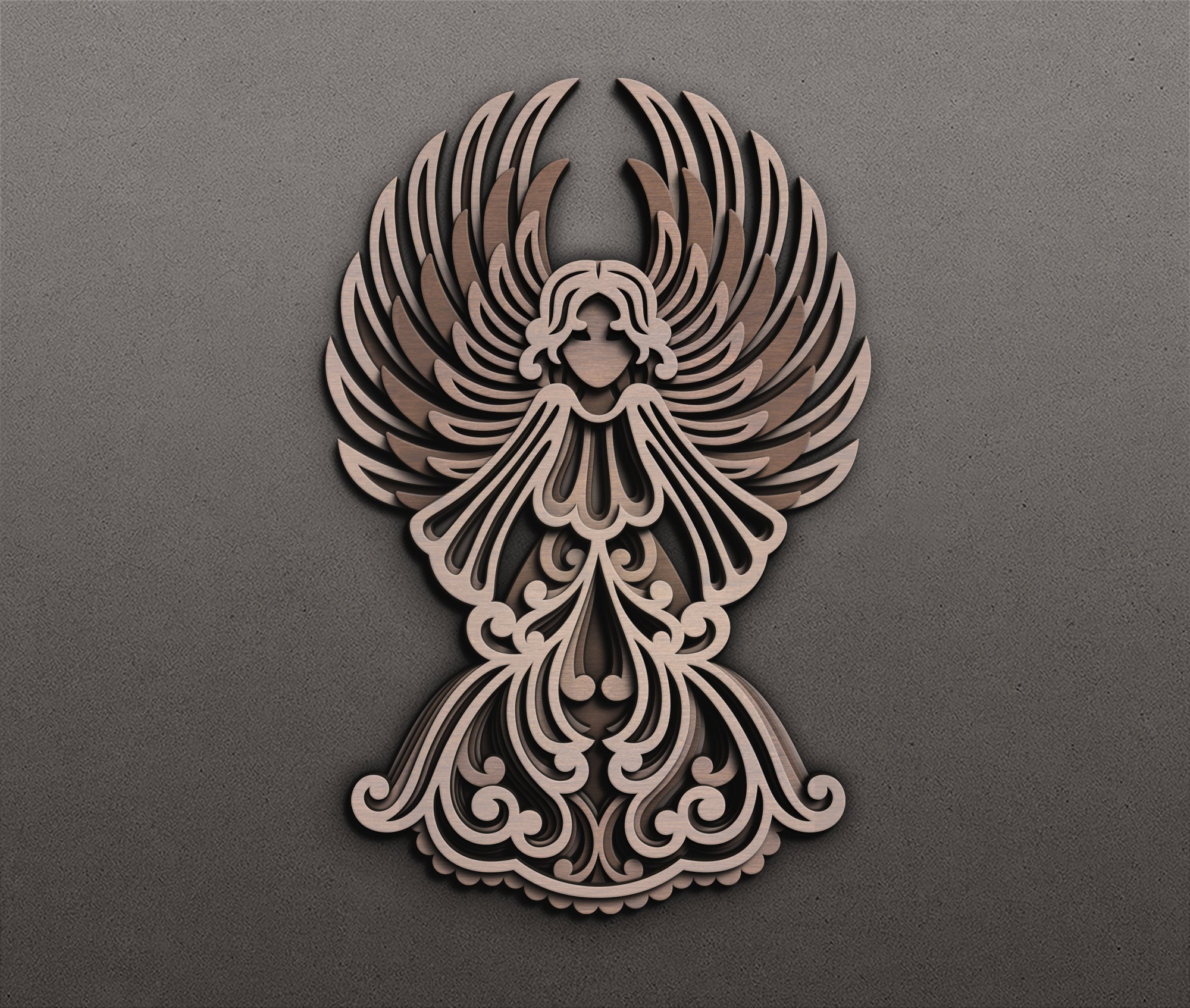 Laser cut multilayer Angel template layered wooden Christmas | Etsy