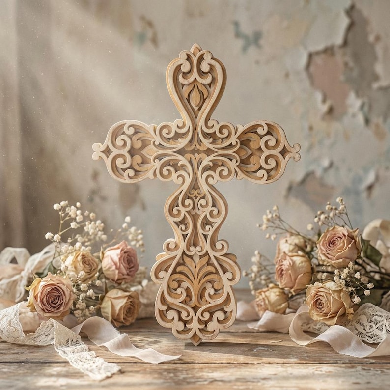 Laser Cut Cross Template - Multilayer Vector Cross Cutting File ...