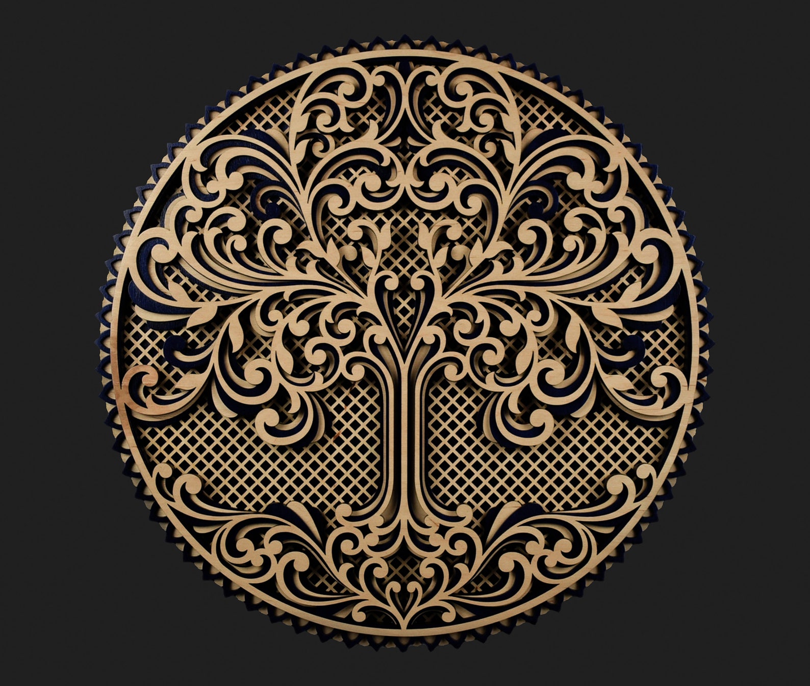 Multilayer Mandala Tree of Life SVG Template 3D Layered | Etsy