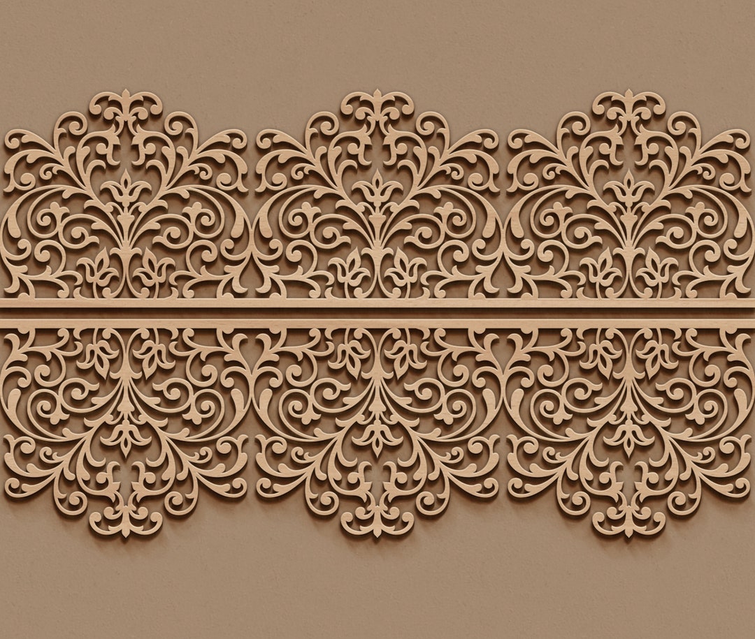 Laser Cut Ornamental Border Panel Template - Wall Decor, Stencil Design ...