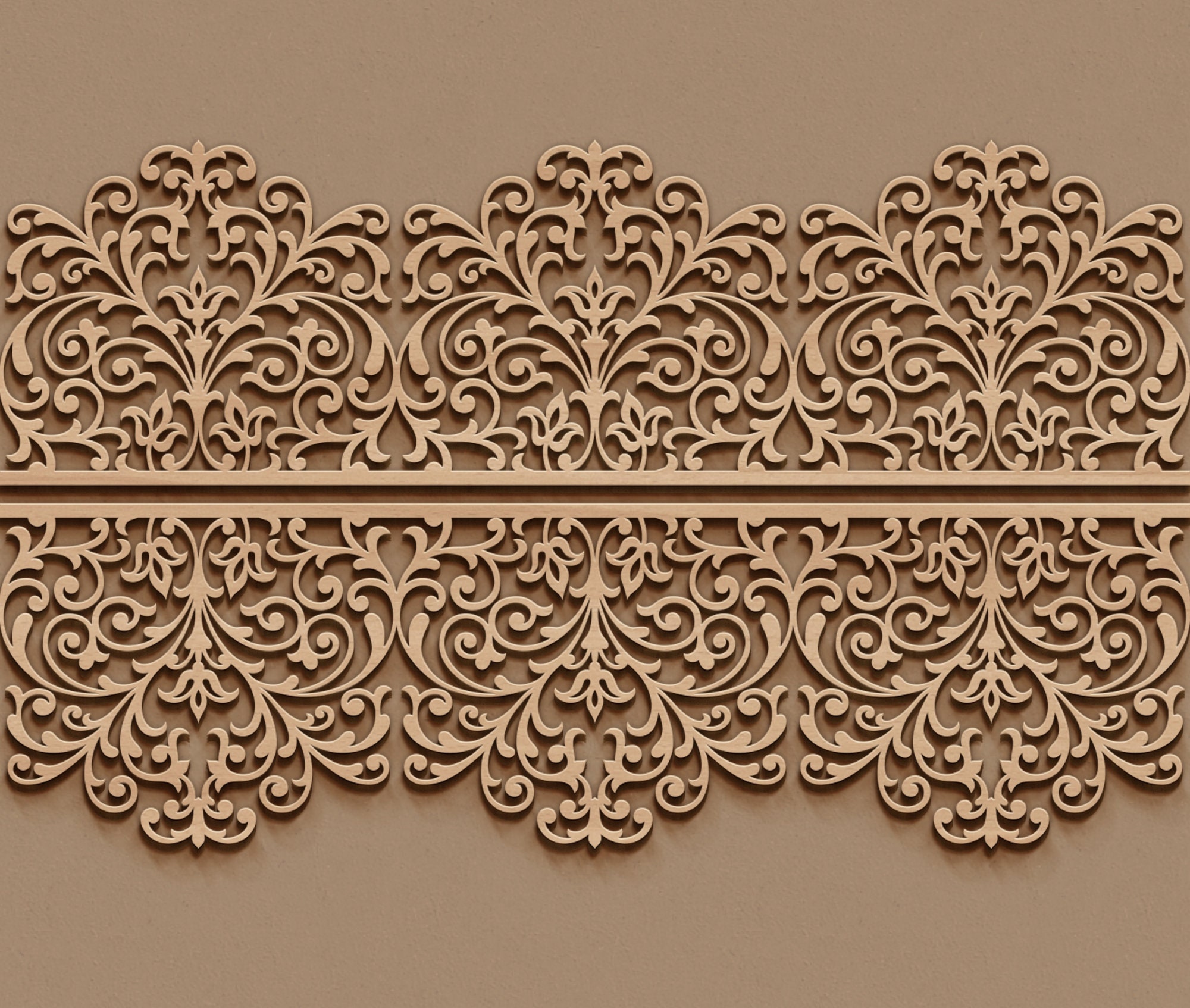 Laser cut ornamental border panel template wall decor | Etsy