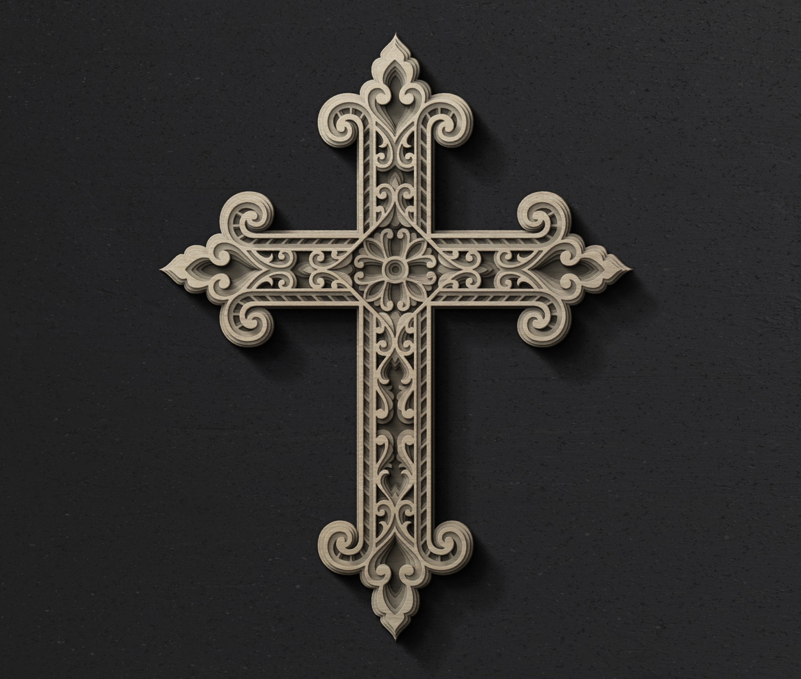 Layered Cross SVG Template Multilayer Vector Cross Cutting - Etsy