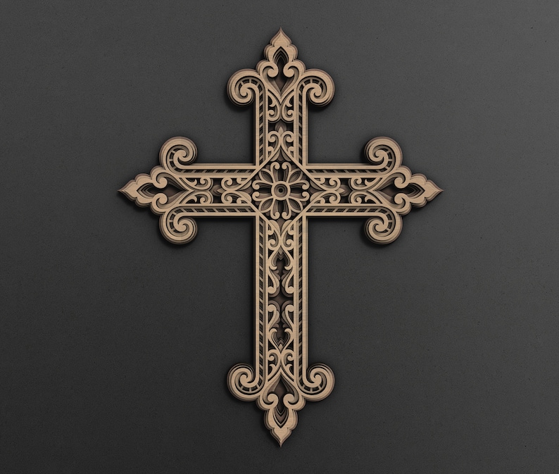 Layered Cross SVG Template Multilayer Vector Cross Cutting - Etsy