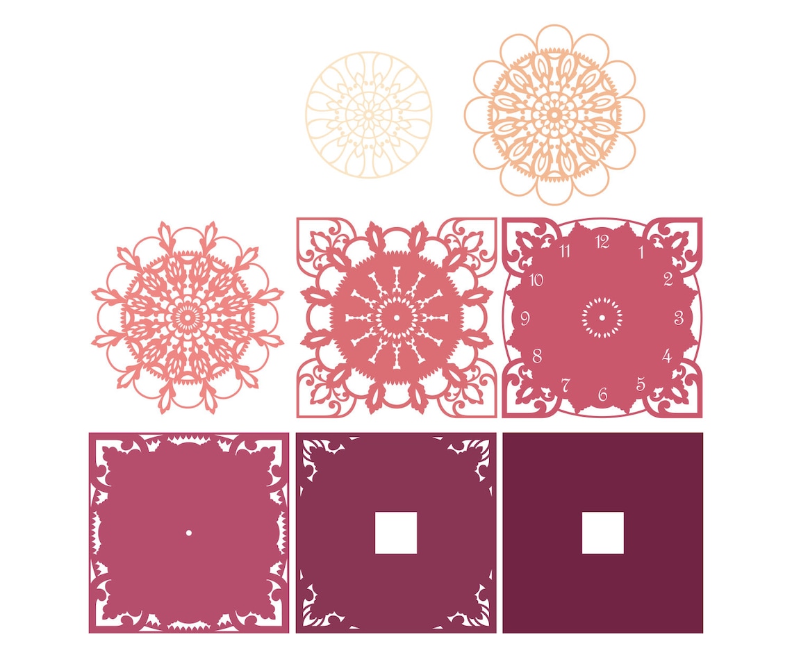Multilayer Clock SVG Template Laser Cut Clock Layered Wall - Etsy