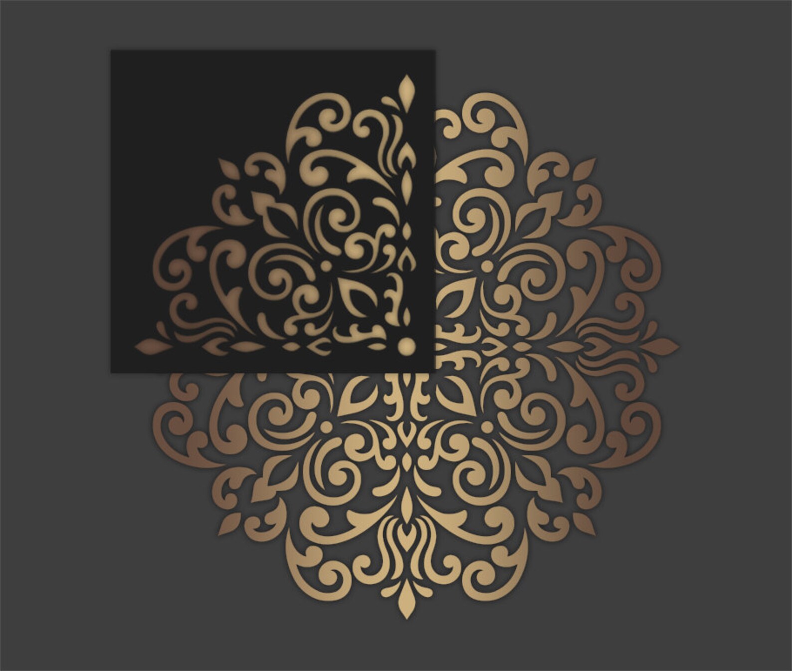 Mandala Quarter Stencil Template - Wall & Floor Decor, Decal Design ...