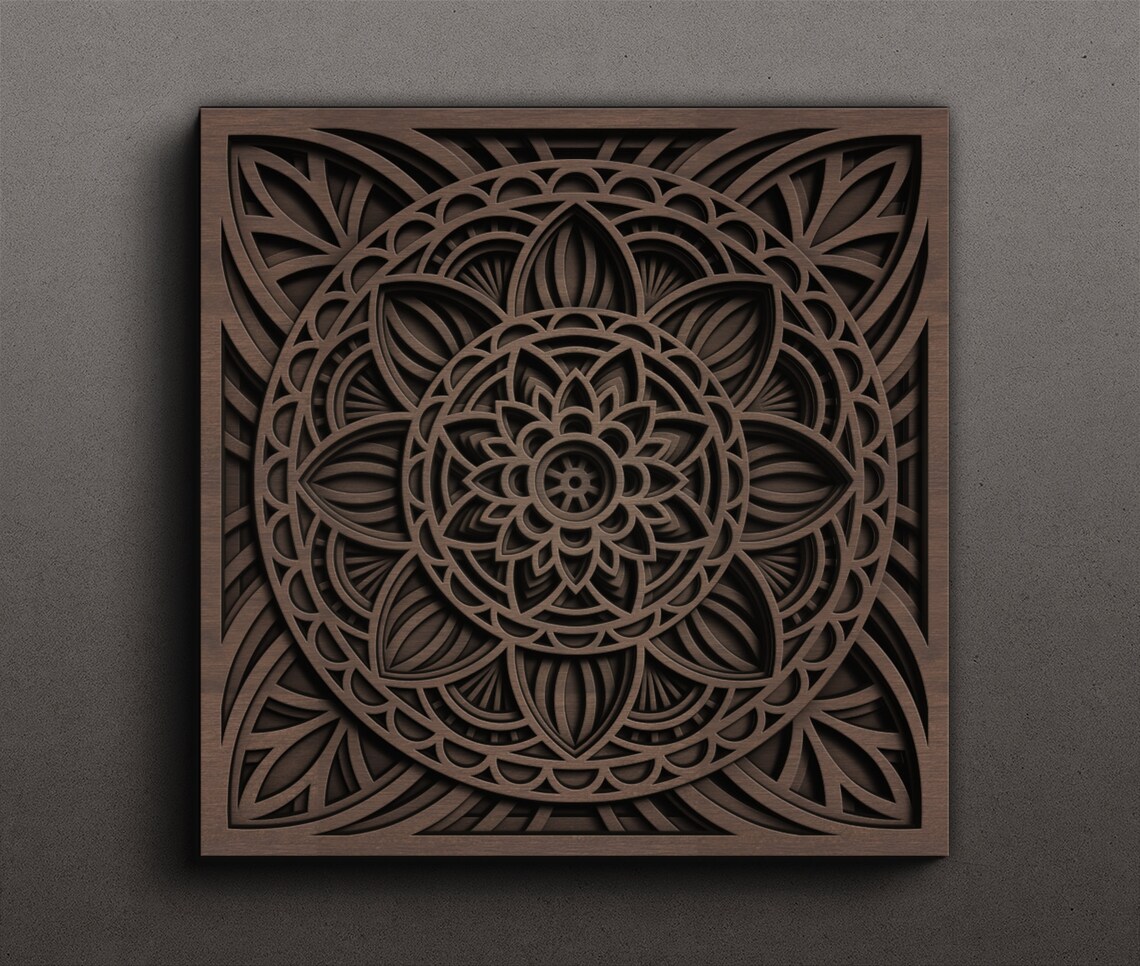 Multilayer Mandala SVG Template 3D Layered Vector Cutting | Etsy