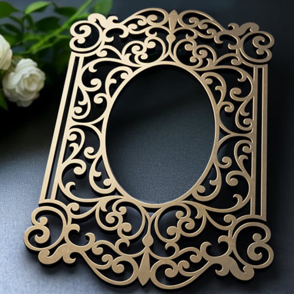 Oval Photo Frame Dxf - Etsy