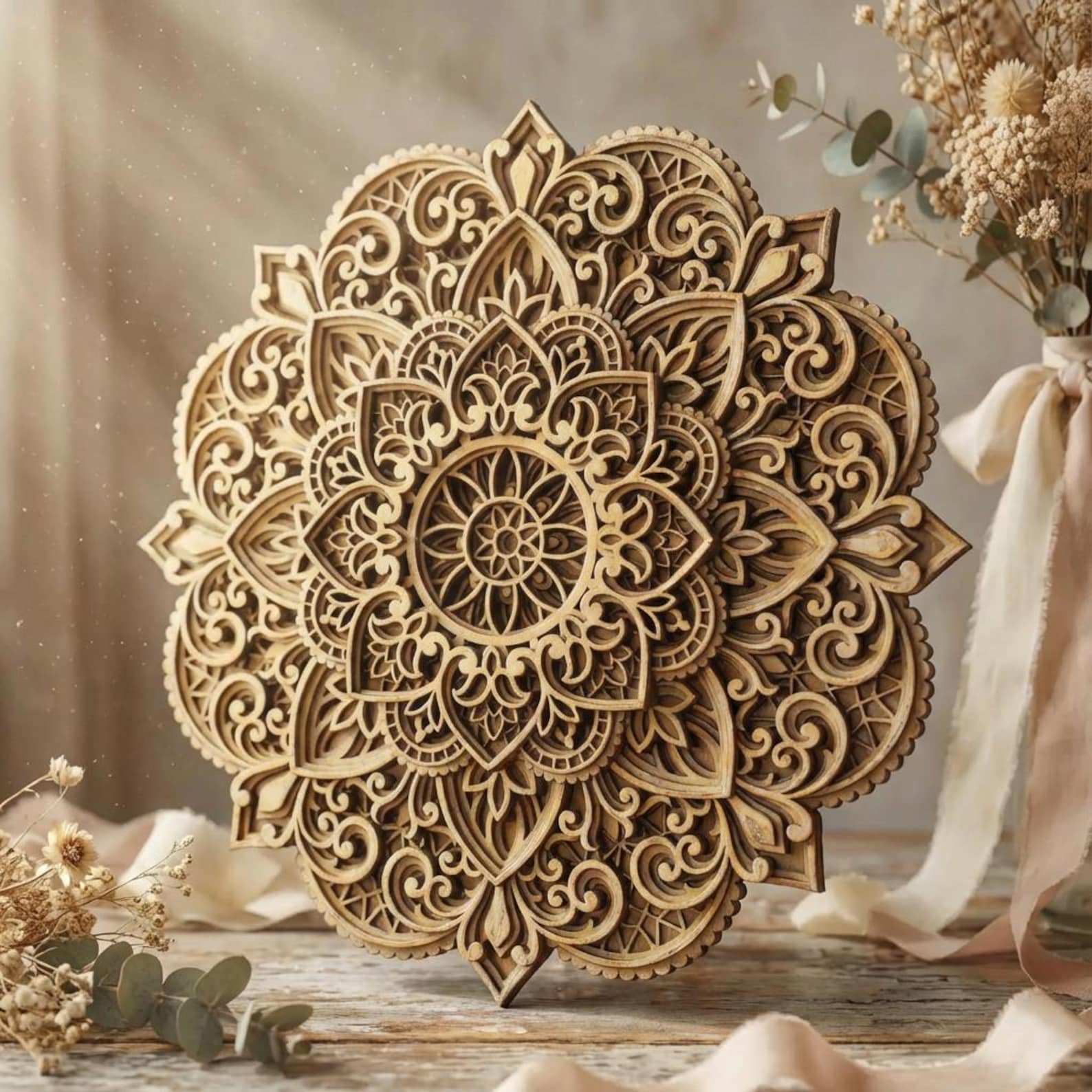 Multilayer Mandala SVG Template - 3D Layered Vector Cutting File for ...