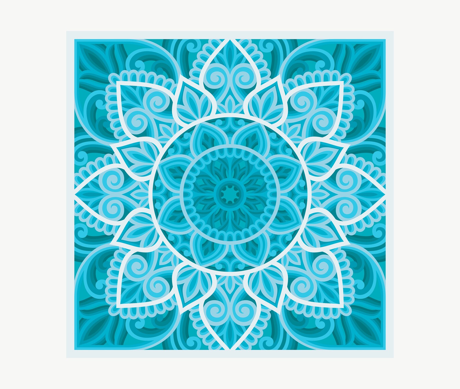 Multilayer Mandala Square Panel SVG Template - 3D Layered Vector ...
