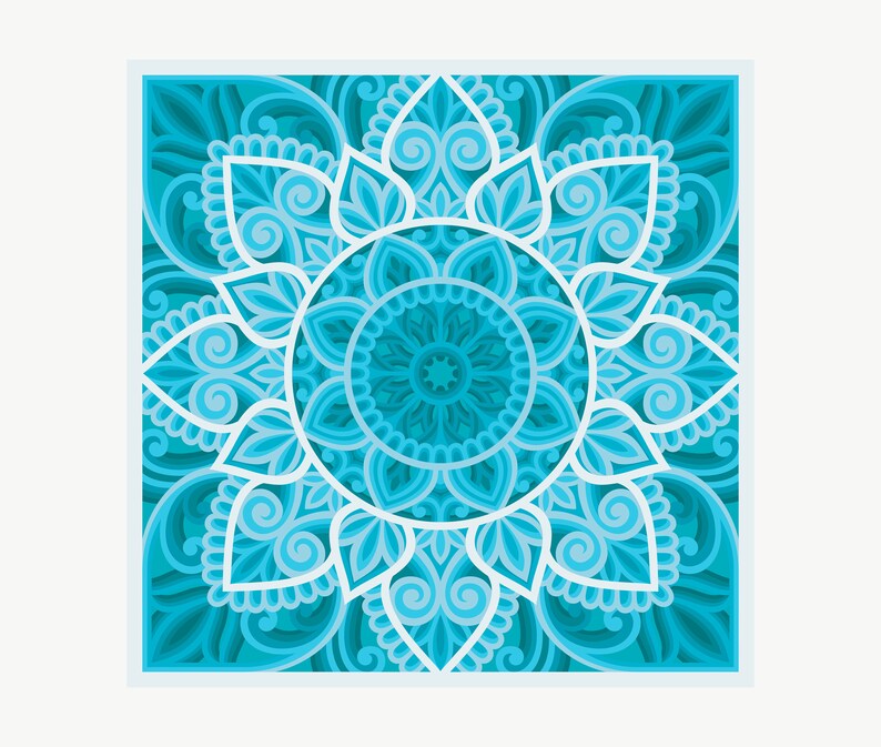 Multilayer Mandala Square Panel SVG Template 3D Layered - Etsy
