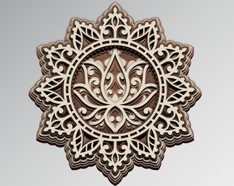 Multilayer Mandala SVG Template 3D Layered Vector Cutting - Etsy UK