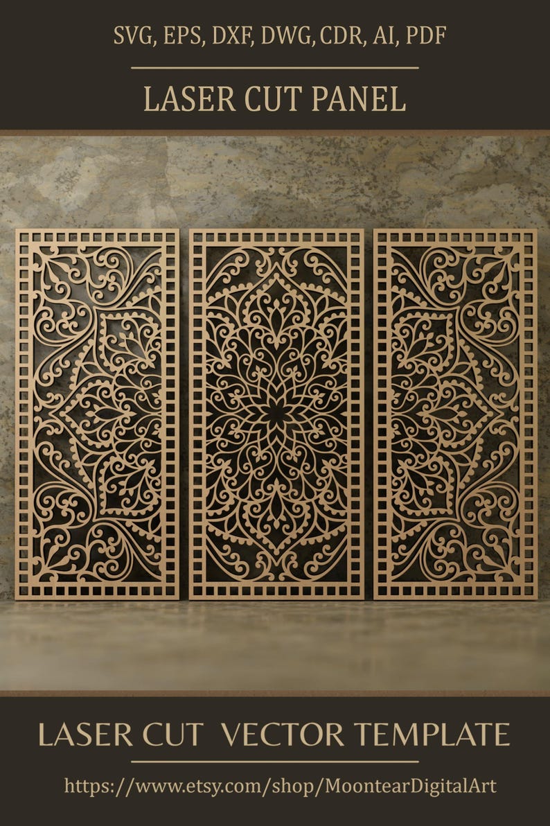 Laser Cut Mandala Panel Template: CNC Wall Decor (digital Download) - Etsy