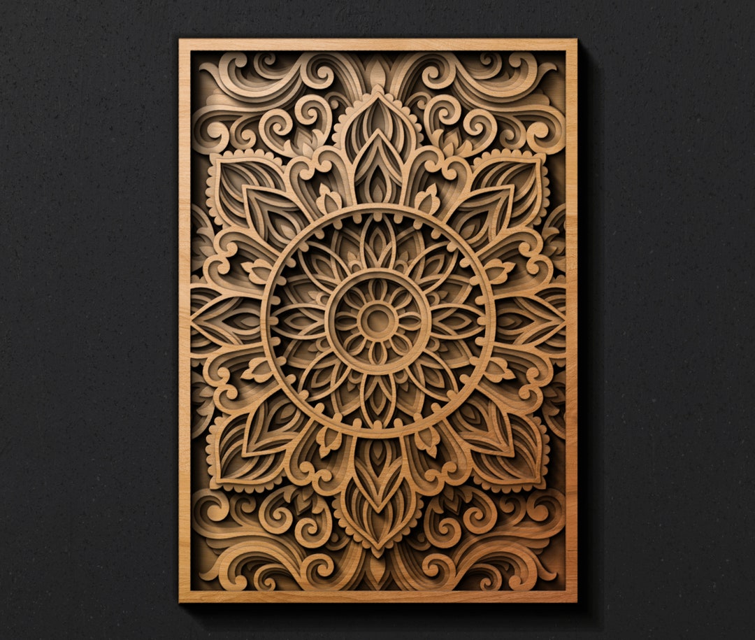 Laser Cut Multilayer Mandala Panel SVG Template - 3D Layered Vector ...