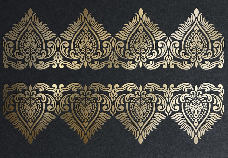SVG Ornate Border Stencil Template Wall Decor Decal - Etsy