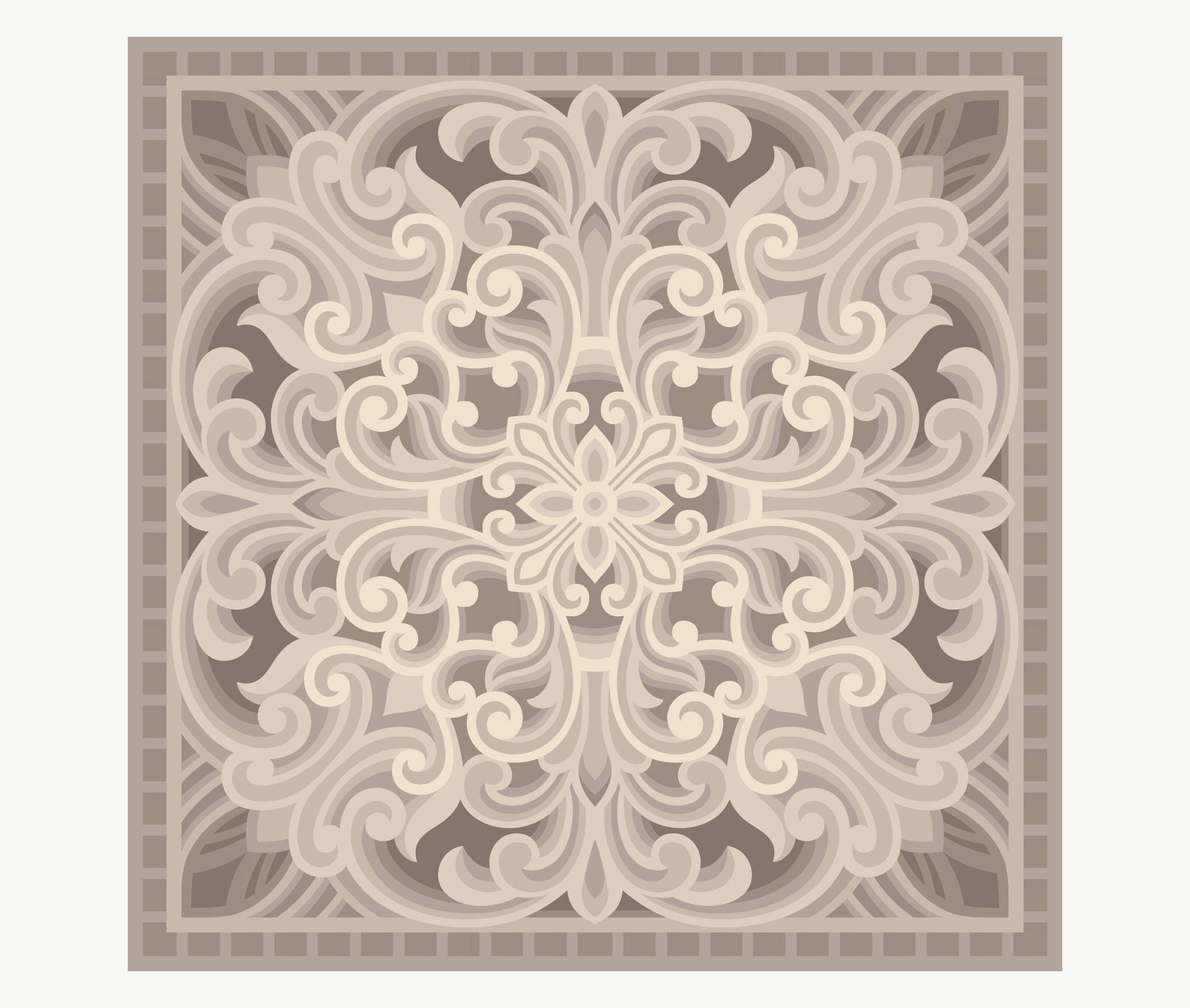 Multilayer Mandala Square Panel SVG Template 3D Layered - Etsy