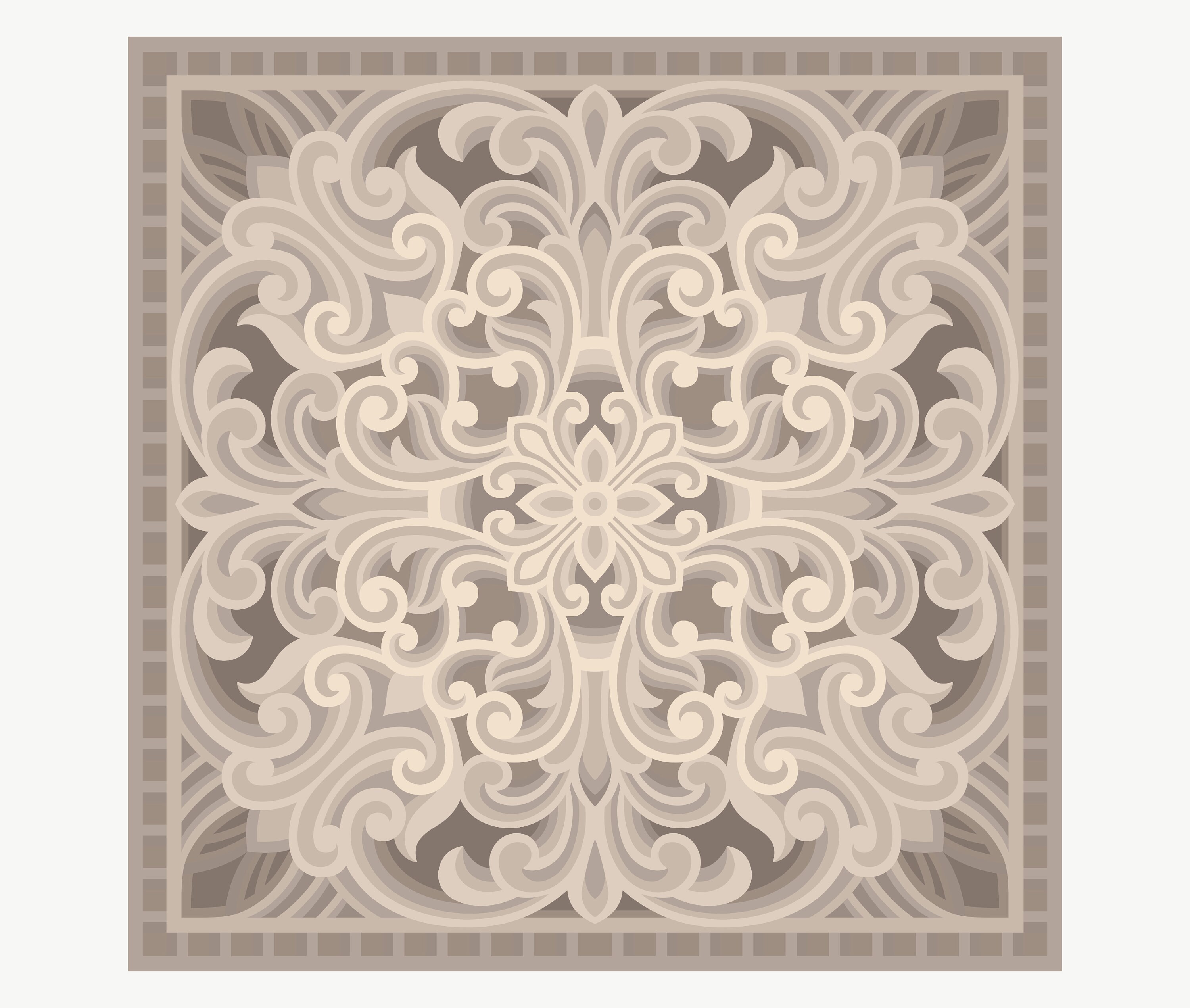 Multilayer Mandala Square Panel SVG Template - 3D Layered Vector ...