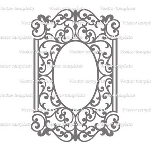 Laser Cut Frame Template, Ornate Oval Photo Frame - Svg, Dxf, Dwg, Eps ...