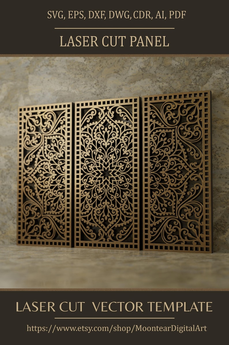 Laser Cut Mandala Panel Template: CNC Wall Decor (digital Download) - Etsy
