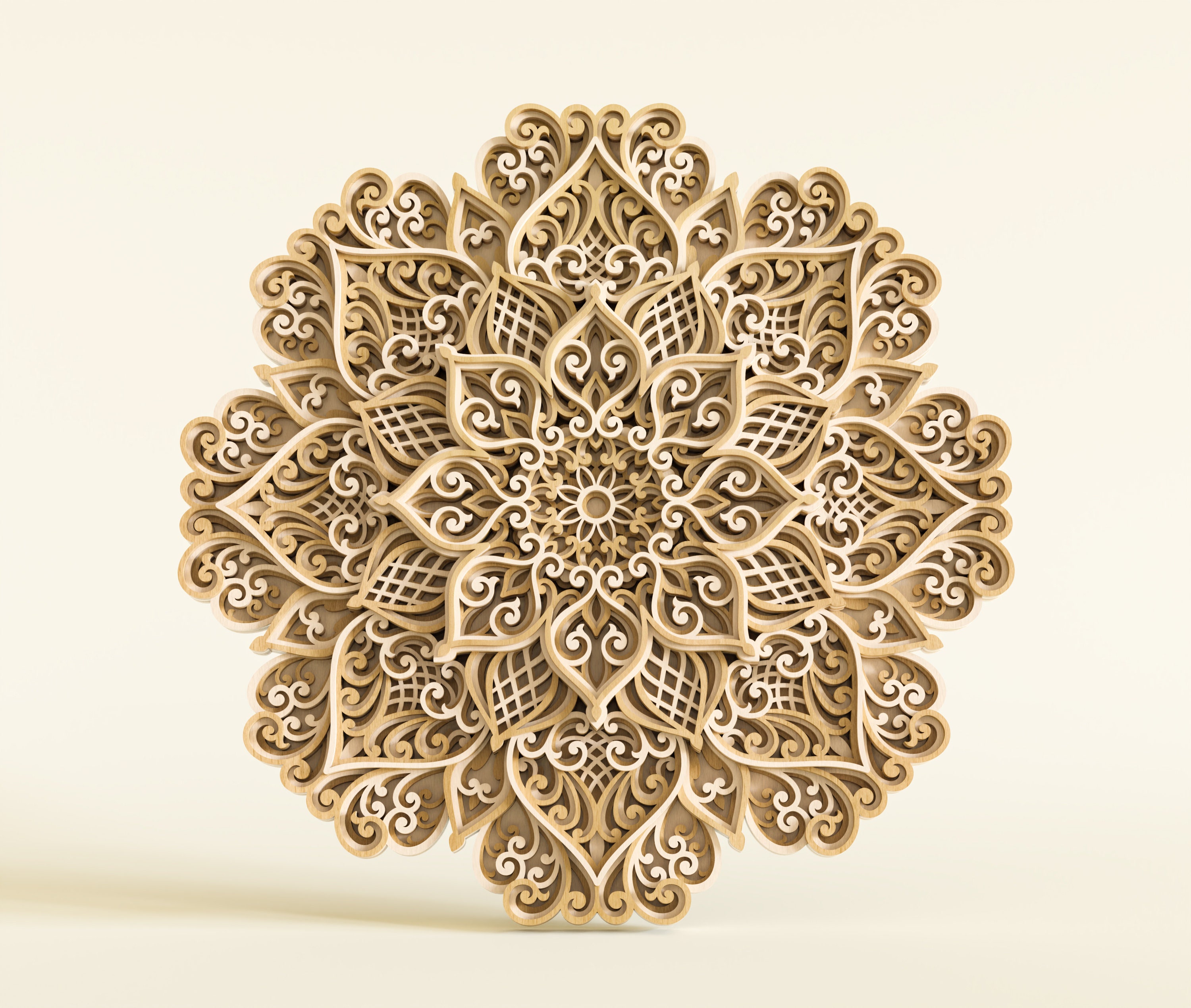 Laser Cut Multilayer Mandala Flower SVG Template 3D Layered - Etsy