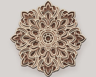Multilayer Mandala SVG Template 3D Layered Vector Cutting File for Laser Cut, Cricut, Glowforge ...