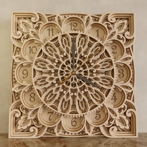 Multilayer Clock SVG Template - Laser Cut Clock - Layered Wall Decor ...