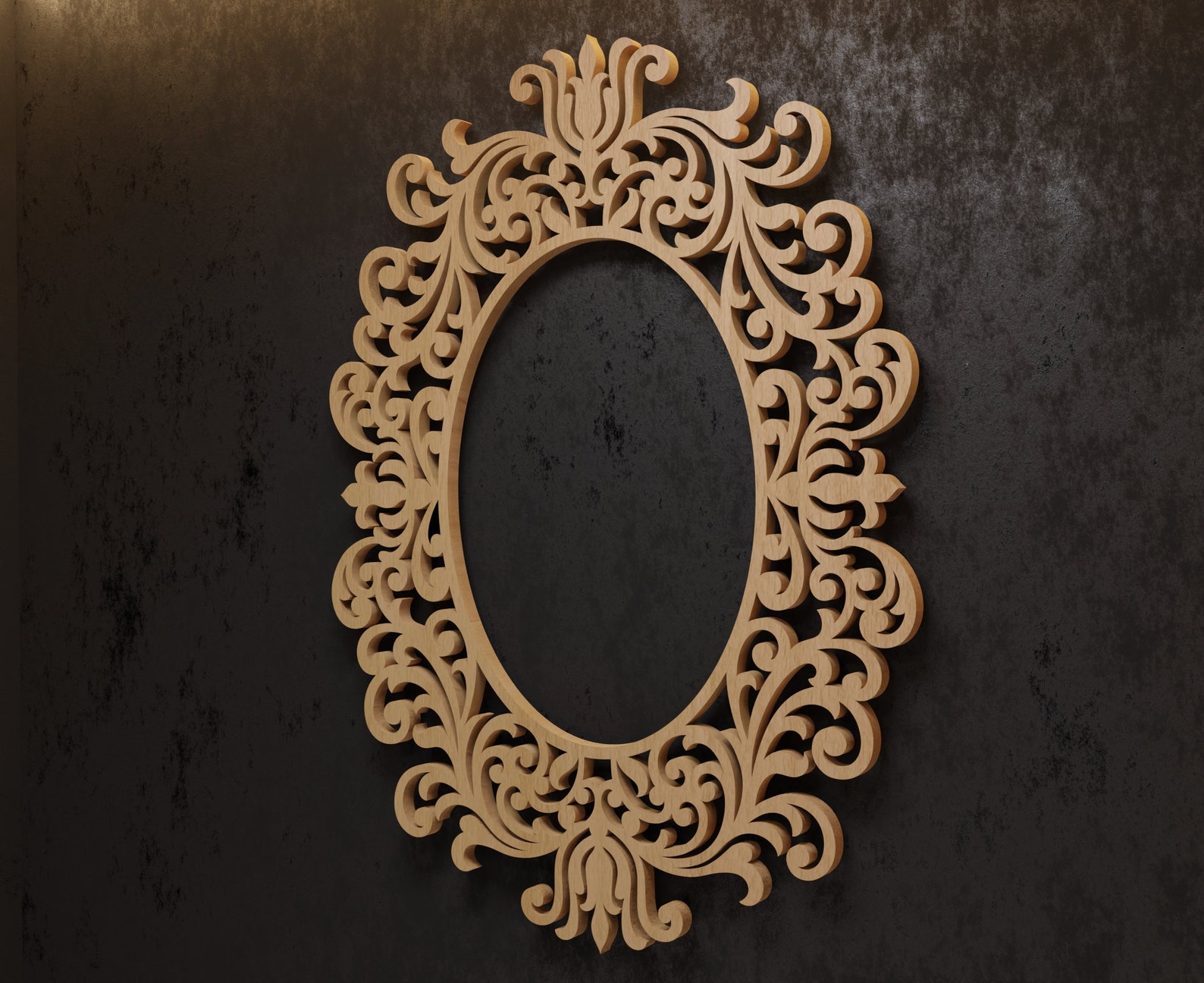 Laser Cut Mirror Frame Oval Photo Frame svg Dxf Dwg Eps - Etsy