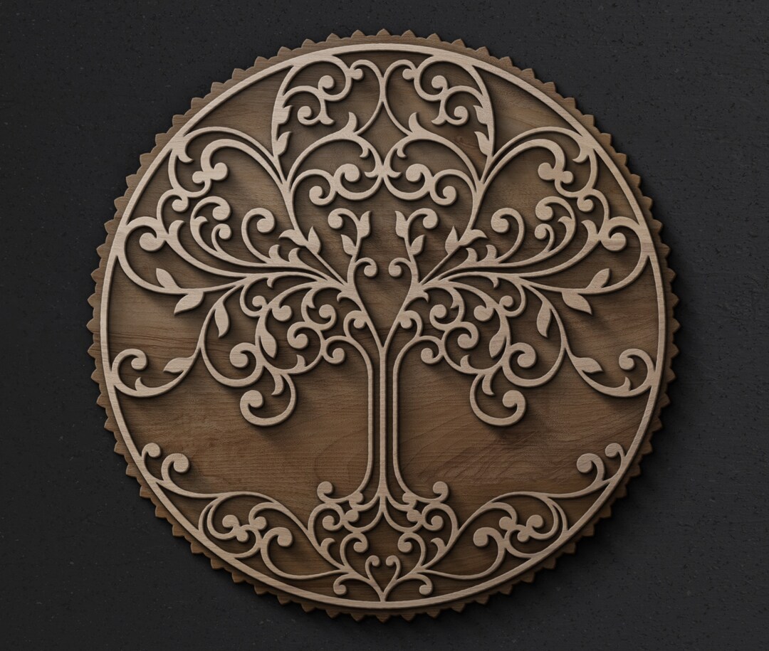 Mandala Tree of Life SVG Template - Vector Cutting File for Laser Cut ...