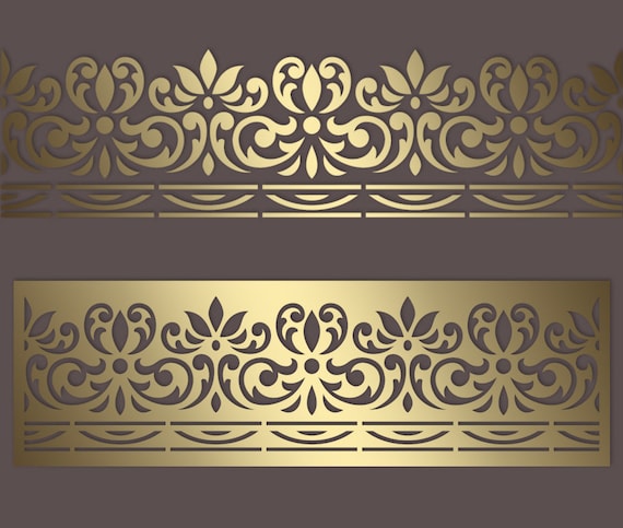 Ornate Border Stencil Template Wall Decor Decal Design - Etsy