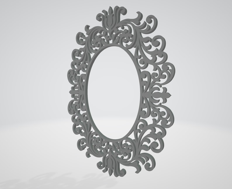 Laser Cut Mirror Frame Oval Photo Frame svg Dxf Dwg Eps - Etsy