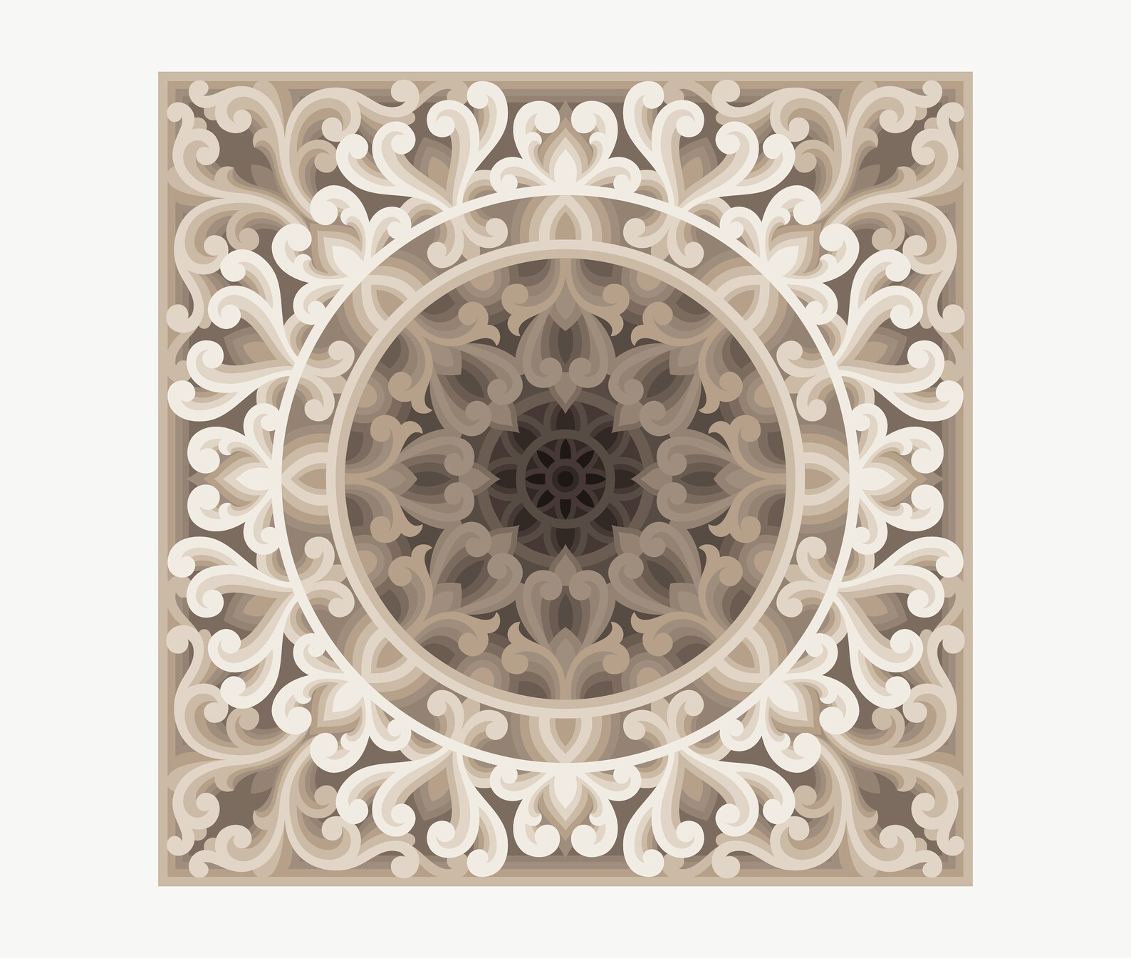 Multilayer Mandala Square Panel SVG Template - 3D Layered Vector ...