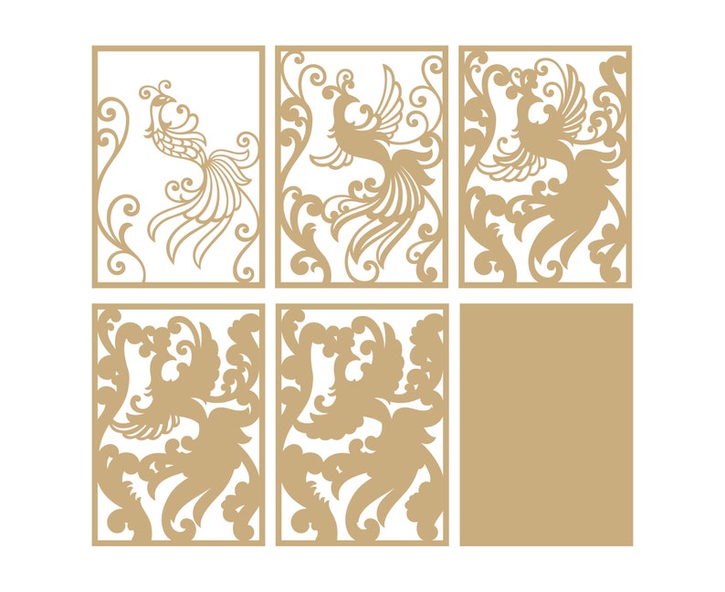 Phoenix Laser Cut Panel: 3D Layered Vector File (digital Download) - Etsy