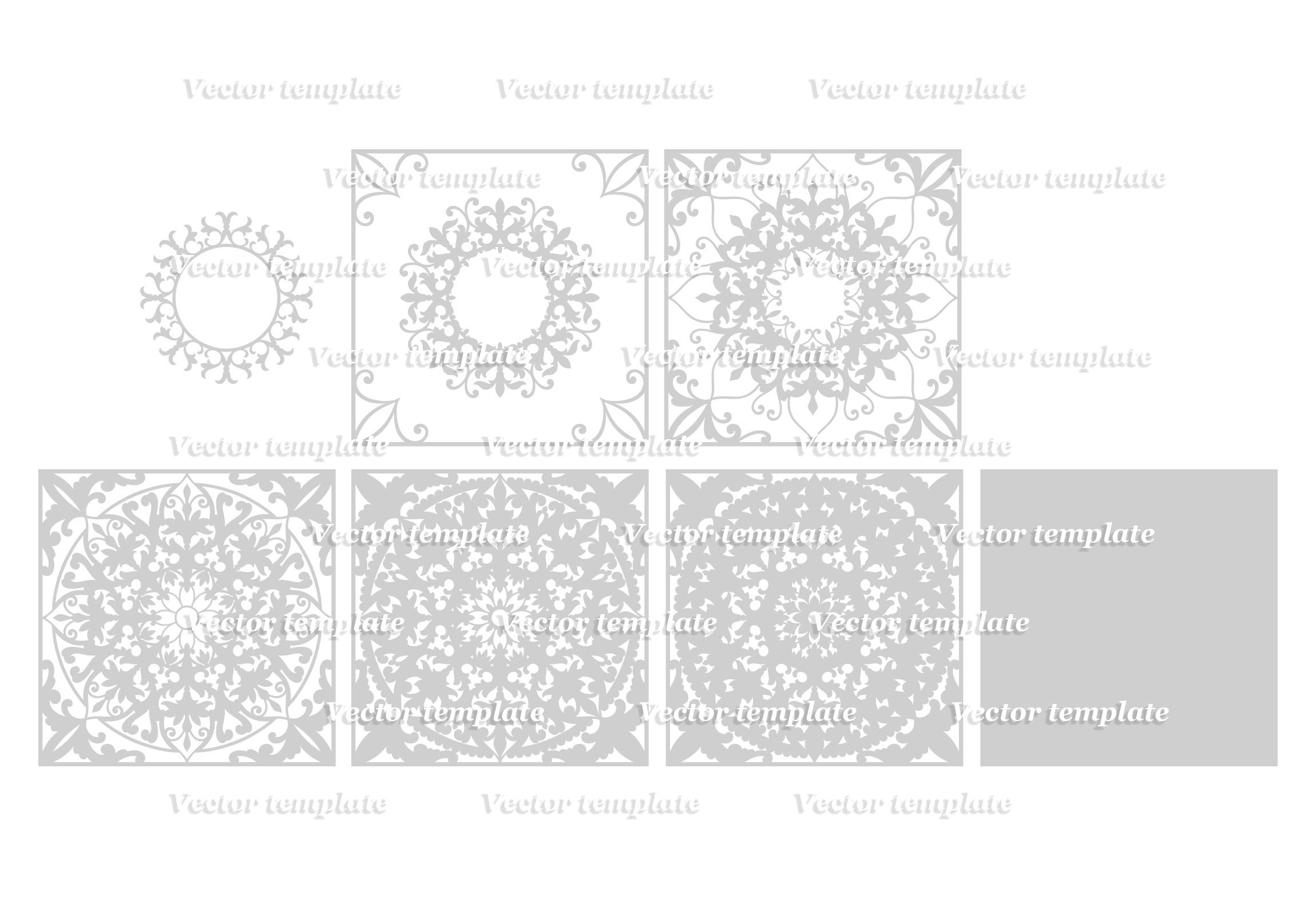 Multilayer Mandala Square Panel SVG Template 3D Layered | Etsy