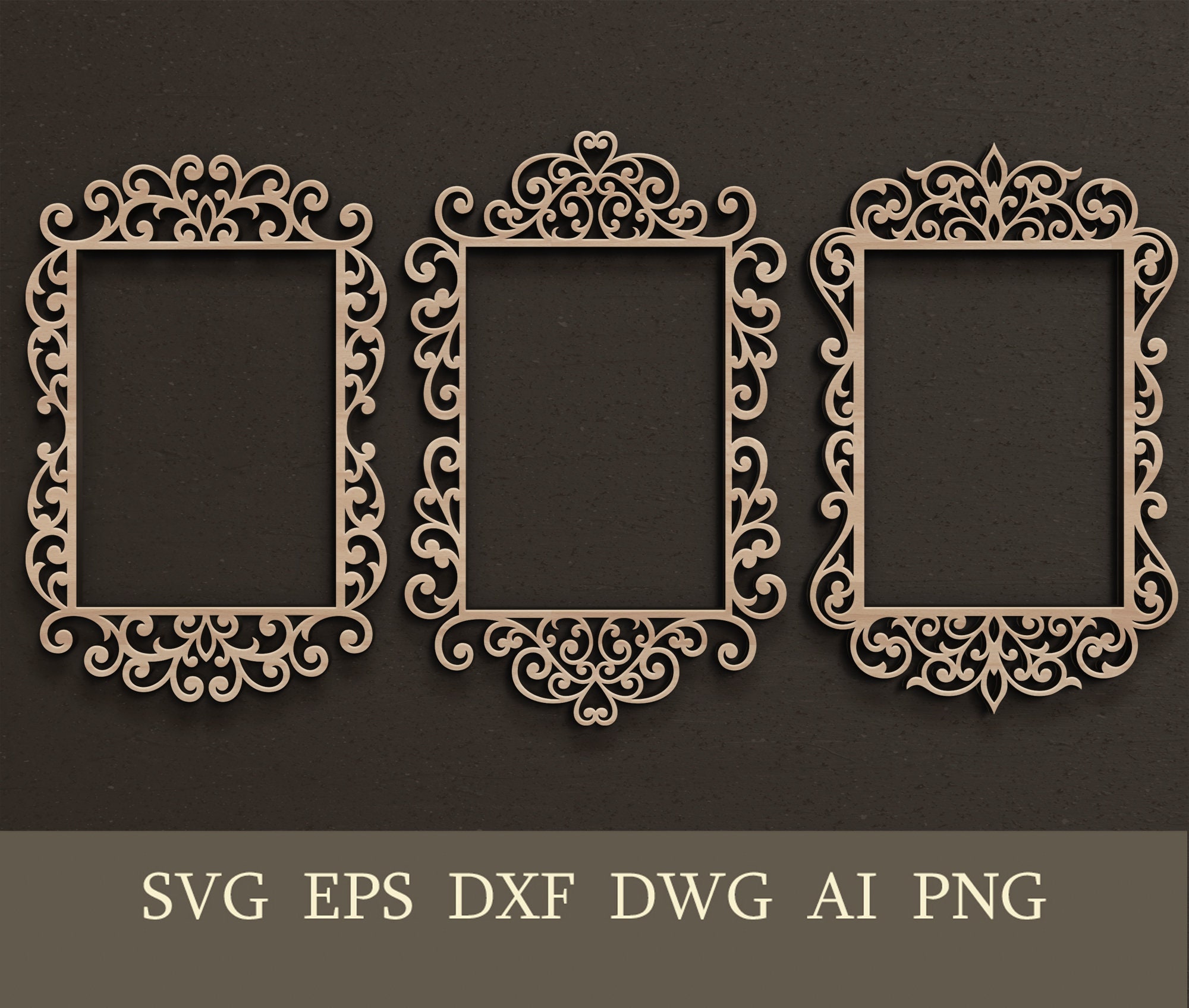 Ornate Frame SVG, Laser Cut Invitation, Victorian Mirror Frame, Cricut ...