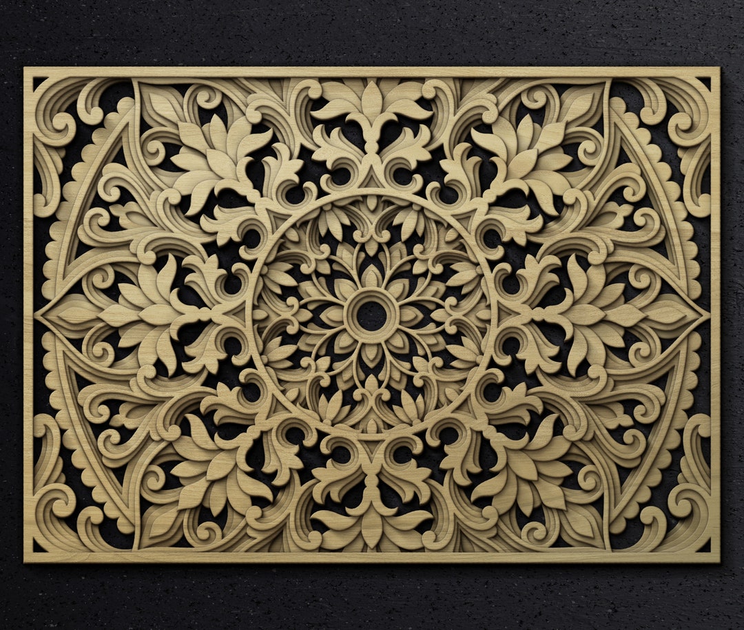 Multilayer Mandala Panel SVG Template 3D Layered Vector Cutting File ...