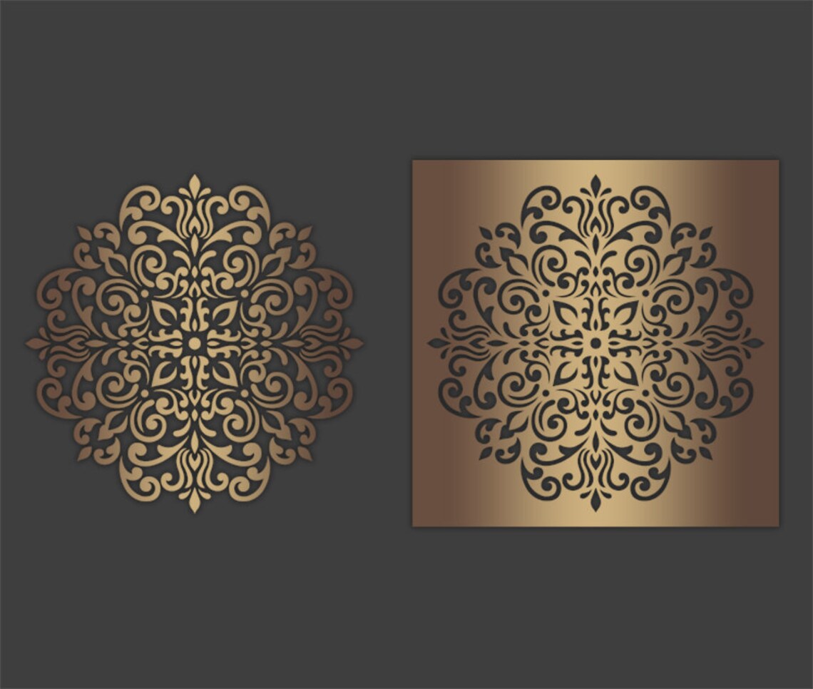 Mandala Quarter Stencil Template - Wall & Floor Decor, Decal Design ...