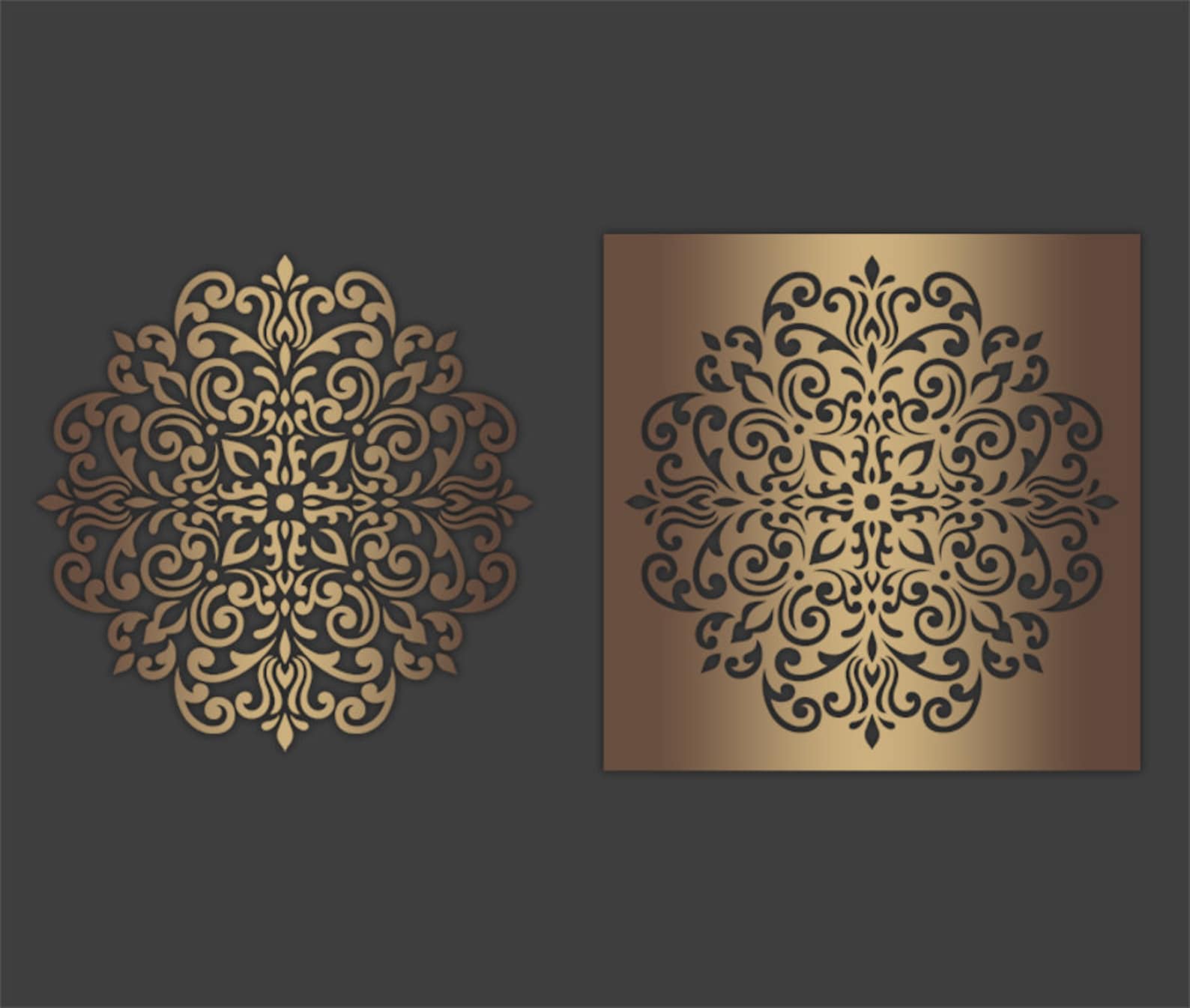 Mandala Quarter Stencil Template Wall & Floor Decor Decal | Etsy