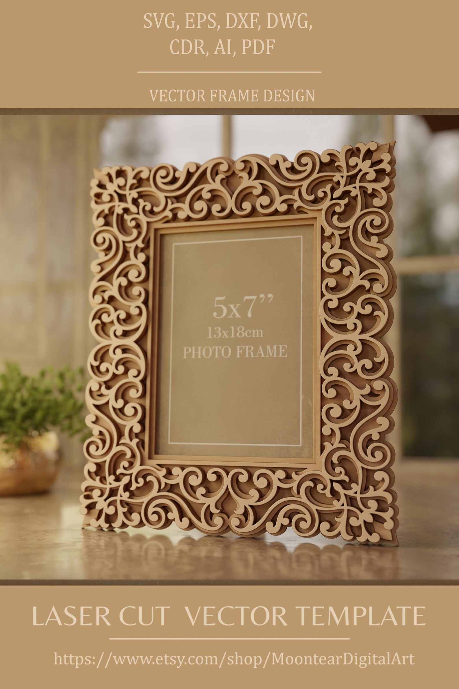 Laser Cut Photo Frame Template - Multilayer Picture Frame - Cricut ...