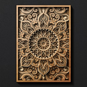 Laser Cut Multilayer Mandala Panel SVG Template - 3D Layered Vector ...