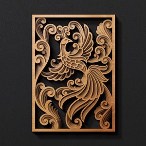 Phoenix Laser Cut Panel: 3D Layered Vector File (digital Download) - Etsy