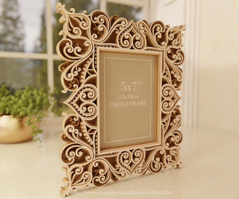 3D Layered Photo Frame SVG Template: Multilayer Laser Cut File - Etsy