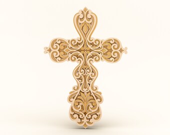 Laser Cut Cross SVG Template Multilayer Vector Cross Cutting - Etsy