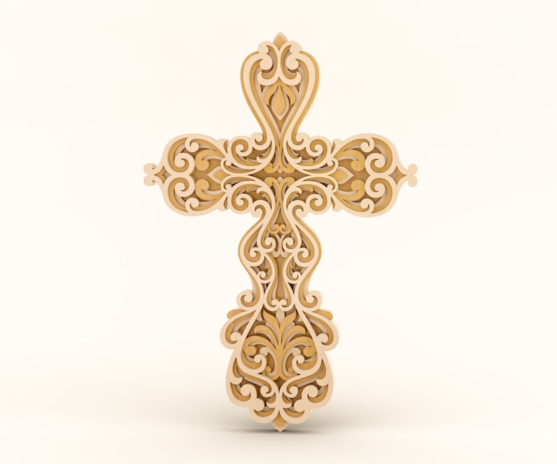 Laser Cut Cross Template - Multilayer Vector Cross Cutting File ...