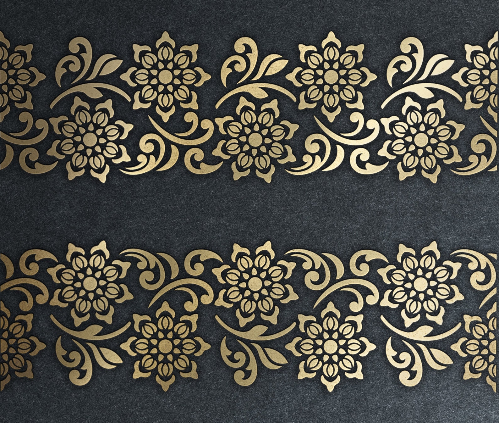 SVG Floral Border Stencil Template Wall Decor Decal - Etsy