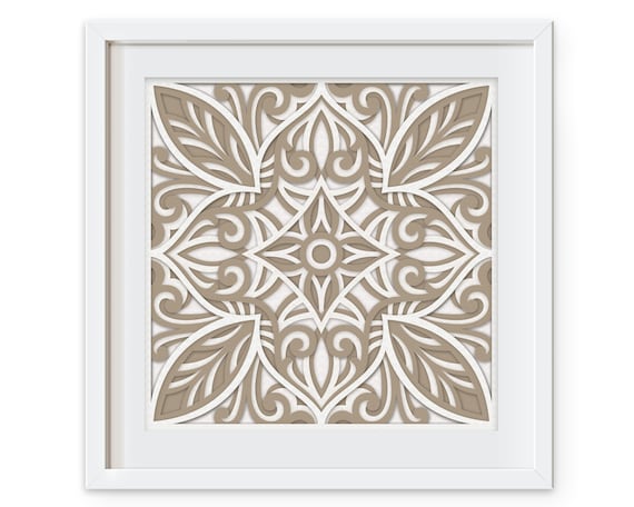 Multilayer Square Mandala SVG Template Shadow Box Layered - Etsy