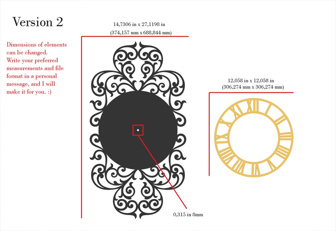 Laser Cut Clock Template - Svg, Dxf, Dwg, Eps, Cdr, Ornate Wall Decor ...