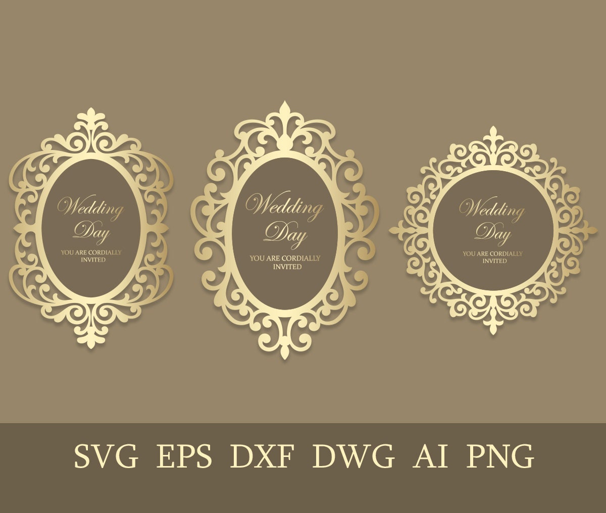 Ornate Frame SVG, Laser Cut Invitation, Victorian Mirror Frame, Cricut ...